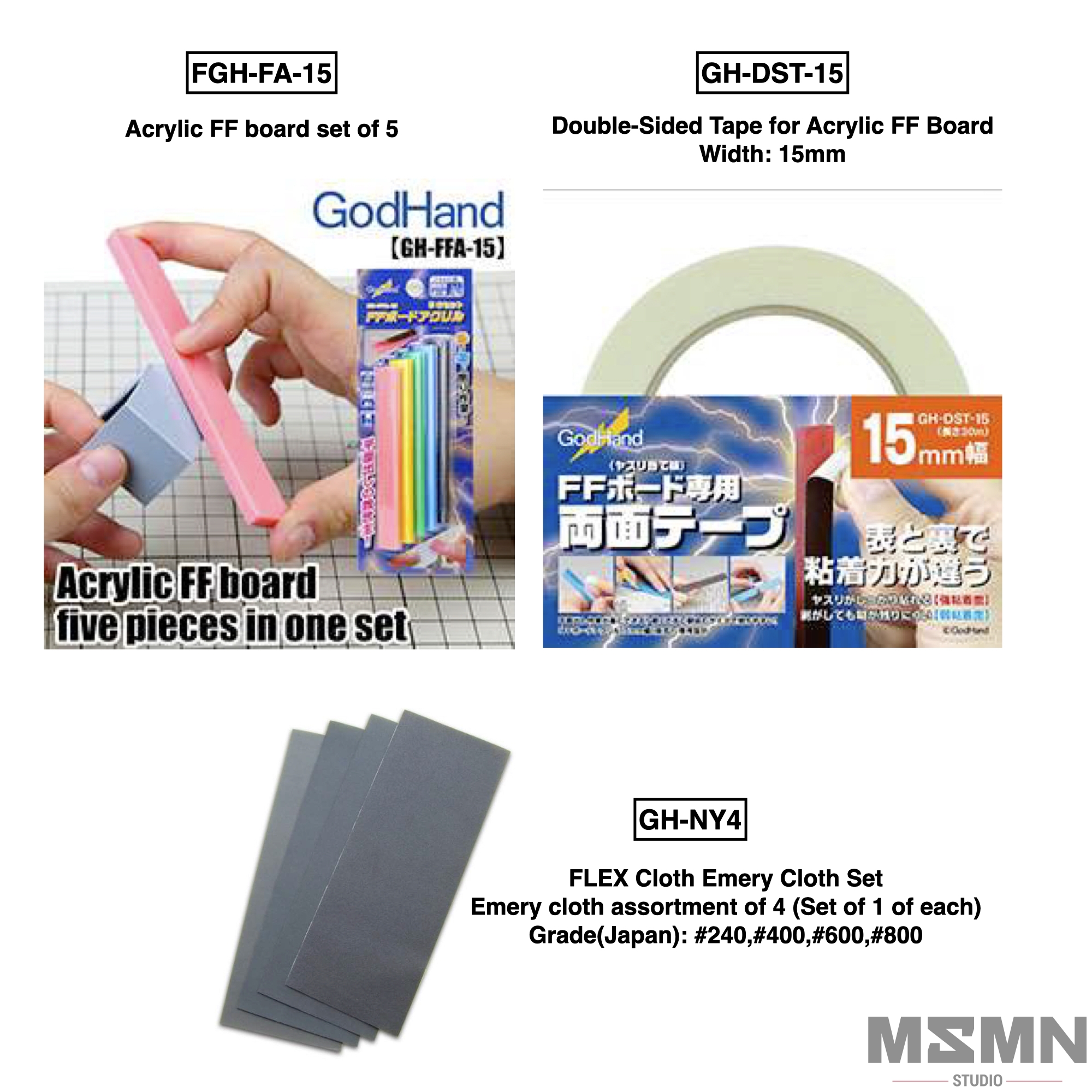 GodHand FF Board Useful Set (15mm) | Masamune Gunpla Studio